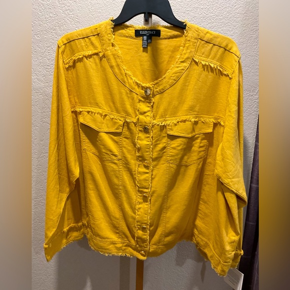 Ellen Tracy | Jackets & Coats | Nwt Ellen Tracy Linen Plus Size Shacket ...